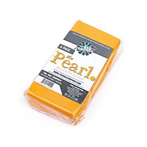 The Rag Company - The Pearl Microfiber Detailing Applicator Sponges (6-Pack) Versatile Detailing Tool, Excellent for Applying Wax, Sealants, Coatings and Other Automotive Products, 3in x 5in, Orange