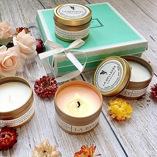 Candles for Home Scented, Soy Candles Christmas Candles Mothers Day Gifts Christmas Gifts Christmas Decoration, Scent of Seasalt & Sage, Lavender & Vanilla, Lemongrass & Bergamot, Mediterranean Amber