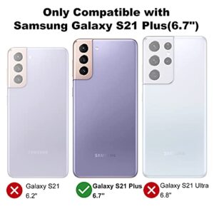 JAME for Samsung Galaxy S21 Plus Case [NOT for S21 or S21 Ultra], Slim Soft Bumper Protective Case for Samsung S21 + Case, with Invisible Ring Holder Kickstand for Galaxy S21 Plus Case, Purple