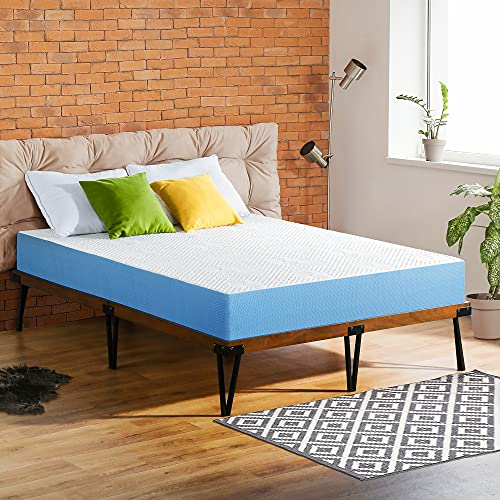 PrimaSleep 8 Inch Gel Infused Superior high-Density Memory Foam Mattress, CertiPUR-US® Certified, Blue, Twin