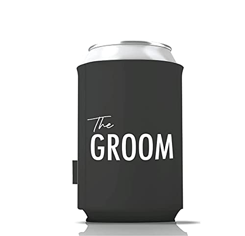 Pretty Robes Bride and Groom Can Coolers Couples Collapsible Bottle and Can Sleeves Insulator Couples Can Cooler Set for Wedding, Engagement, Anniversary, Bridal Showers