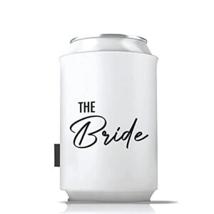 Pretty Robes Bride and Groom Can Coolers Couples Collapsible Bottle and Can Sleeves Insulator Couples Can Cooler Set for Wedding, Engagement, Anniversary, Bridal Showers