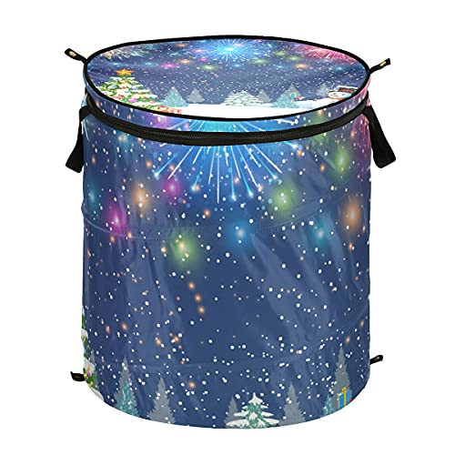 Christmas Tree Snowman Pop Up Laundry Hamper Collapsible with Lid Dirty Clothes Hamper Laundry Basket Clothes Toy Books Organizer for Home, Kids Toy, Laundry Room