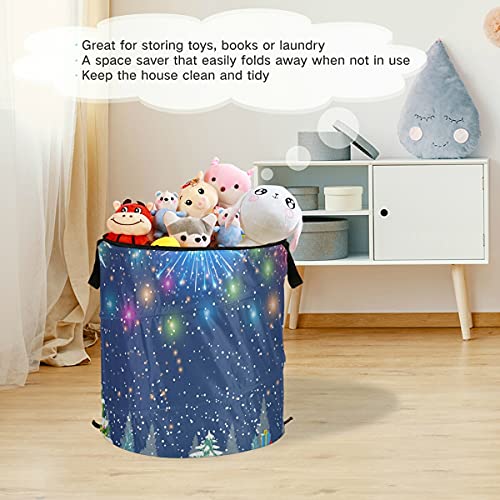 Christmas Tree Snowman Pop Up Laundry Hamper Collapsible with Lid Dirty Clothes Hamper Laundry Basket Clothes Toy Books Organizer for Home, Kids Toy, Laundry Room