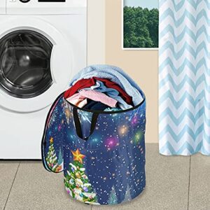 Christmas Tree Snowman Pop Up Laundry Hamper Collapsible with Lid Dirty Clothes Hamper Laundry Basket Clothes Toy Books Organizer for Home, Kids Toy, Laundry Room