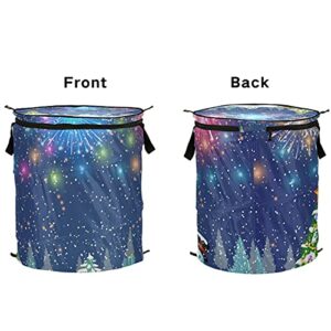 Christmas Tree Snowman Pop Up Laundry Hamper Collapsible with Lid Dirty Clothes Hamper Laundry Basket Clothes Toy Books Organizer for Home, Kids Toy, Laundry Room