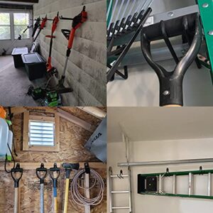 Heevir Garage Hooks Heavy Duty - 11 Inch Large Wall Mount Storage Hanger, 4 Pack Long Hook Garage Organizer for Hanging Tool, Chairs, Hoses, Ladder, Bulk Items, Ropes, etc.