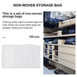 Cabilock 100Pcs Non- Woven Fabric Storage Bags Space Saver Bags Travel Shoe Bags Fabric Clothing Storage Bags Dust Cover Pouch Packing Bags