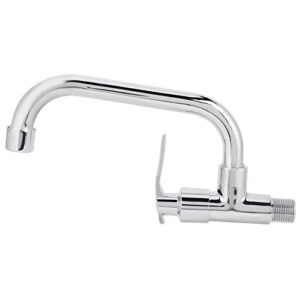 Kitchen Faucet, G1/2inch Wall Mounted Kitchen Sink Faucet Single Cold Water Brass Body and Stainless Steel Tube Tap Sink Water Faucet (LQ-3093 20cm)