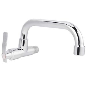 Kitchen Faucet, G1/2inch Wall Mounted Kitchen Sink Faucet Single Cold Water Brass Body and Stainless Steel Tube Tap Sink Water Faucet (LQ-3093 20cm)