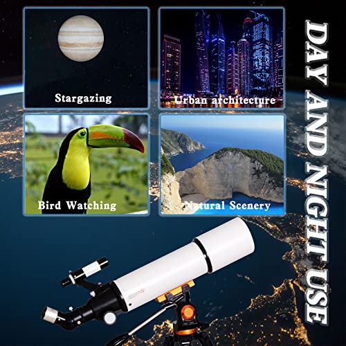 LUXUN Telescope for Adults Kids, 80mm Aperture 500mm Refracting Telescope for Astronomical Beginners - Travel Portable Telescope with Phone Adapter Wireless Remote Carry Bag