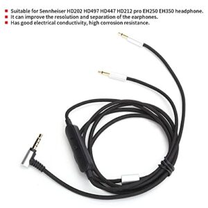 Audio Adapter Cable, Headphone Cable OFC Copper Wire with Wire Control Fit for Sennheiser HD202 HD497 HD447 HD212 pro EH250 EH350, Wire Length 1.2m