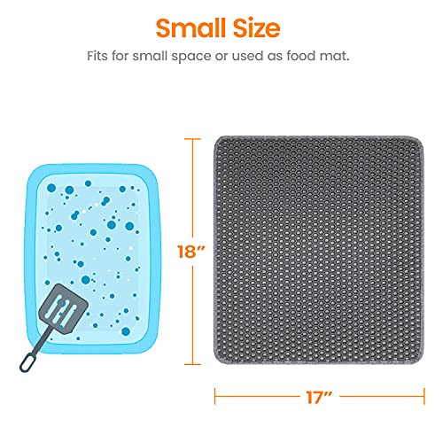 Conlun Cat Litter Mat Kitty Litter Trapping Mat 18” x17” Honeycomb Double Layer, Urine Waterproof, Easier to Clean, Litter Box Mat Scatter Control, Less Waste, Soft on Paws, Non-Slip