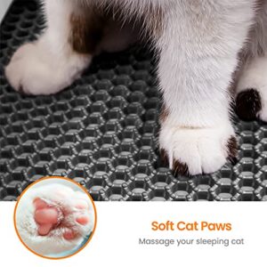 Conlun Cat Litter Mat Kitty Litter Trapping Mat 18” x17” Honeycomb Double Layer, Urine Waterproof, Easier to Clean, Litter Box Mat Scatter Control, Less Waste, Soft on Paws, Non-Slip