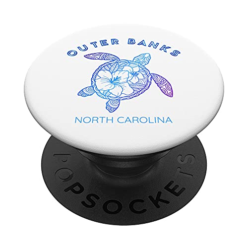 Floral Beach Sea Turtle Art North Carolina OBX Outer Banks PopSockets Swappable PopGrip