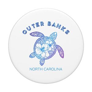 Floral Beach Sea Turtle Art North Carolina OBX Outer Banks PopSockets Swappable PopGrip