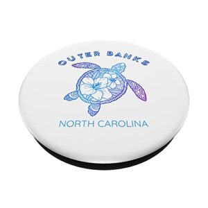 Floral Beach Sea Turtle Art North Carolina OBX Outer Banks PopSockets Swappable PopGrip