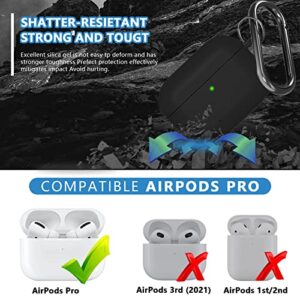 Airpods Pro Case, 15 in 1 Airpod pro Accessories Set Kit, Silicone Anti-Lost Straps/Watch Band Holder/Ear Hooks/Storage Box/Ear Tips/Keychainfor Apple Airpods Pro Charging Case Cover Skin (Black)