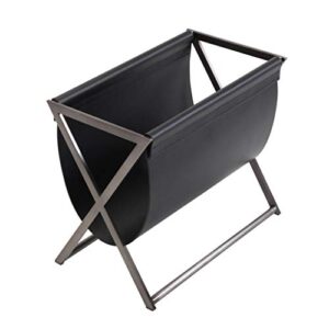 magazine newspaper baskets magazine rack newspaper magazine storage rack metal leather art modern living room magazine rack storage rack (color : black, size : 5029.543cm)