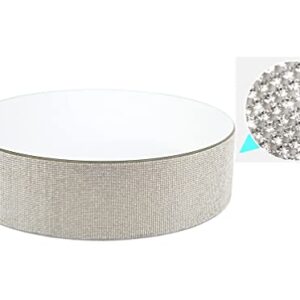 Flavorthings 16 Inches Bling Round Cake Stand Cupcake Base with Crystal Rhinestones Mirror Top, Gorgeous Cake Display Decorative Centerpiece for Wedding Parties (Silver, 16")