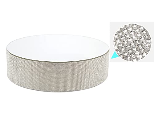 Flavorthings 16 Inches Bling Round Cake Stand Cupcake Base with Crystal Rhinestones Mirror Top, Gorgeous Cake Display Decorative Centerpiece for Wedding Parties (Silver, 16")