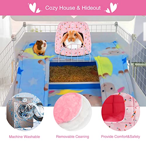 YUEPET Large Rabbit Bed House Foldable Winter Warm Bunny Hideout Cave for Guinea Pig Hamster Squirrel Ferret Hedgehog Chinchilla Cozy Cage Accessories