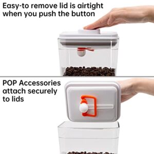 Airtight Food Storage Container Set Mechanical Silicone Seal Canister-BPA-Free Clear Plastic Kitchen Pantry Organization Storage with Durable Lids Ideal for Cereal, Flour& Sugar-Spoon included