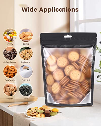 Resealable Bags, Mylar Bags Smell Proof Bags with Clear Window,Packaging Bags for Storage Coffee Beans, Cookie, Lipstick, Candy，150 Pieces， 6"x9"&4"x6"