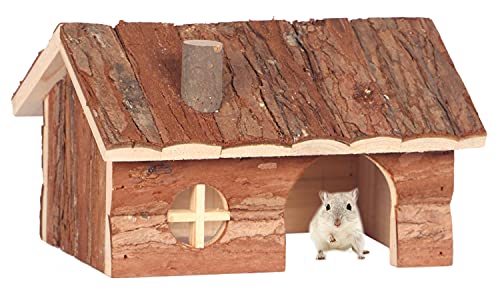 ISALRAY Hamster Wooden House Small Animals Hideout Home…