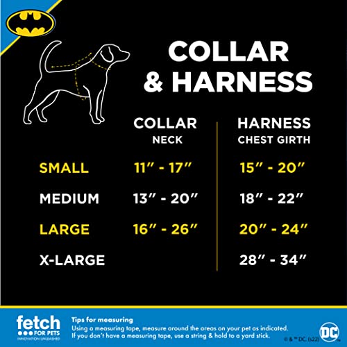 DC Comics for Pets Batman Dog Harness | Soft and Comfortable No Pull Harness for Dogs, Dog Batman Costume | Cute Small Dog Halloween Costume for Small Dogs, Batman Harness, Puppy Harness, Pet Harness