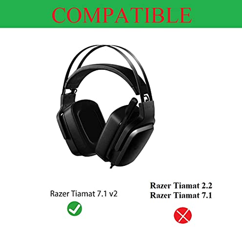 Gerod Tiamat V2 Earpads, Ear Pads Cushion Replacement for Razer Tiamat 7.1 V2 Headset (Includes Plastic Ring)