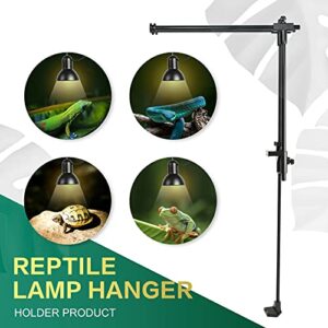 BETAZOOER Reptile Dual Lamp Stand Metal Adjustable Heating Lamp Holder Light Fixture Retractable Ideal for Reptile Glass Terrarium Amphibians/Terrestrial Invertebrates Vivarium