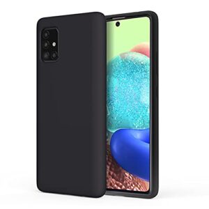 meifei galaxy a71 5g case, samsung a71 5g case liquid silicone case dual layer hybrid hard pc soft silicone gel rubber bumper slim fit shockproof protective phone case for samsung galaxy a71 5g, black