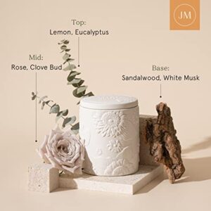 LA JOLIE MUSE Sandalwood Rose Candles, Sandalwood Candles for Home Scented, Luxury Candles Gifts for Women, 70 Hours Long Burning Candles, 12 oz