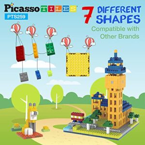 PicassoTiles 259 Piece Magnetic Brick Tile + Building Block Combo STEM Toy Set Compatible with Other Magnet Tiles Educational Toys for Children Ages 3 Years +