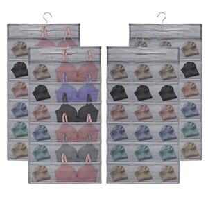 inheming 2 pack hanging underwear organizer for closet, 12 + 18 mesh pockets dual-sided storage bags, bras panties socks organizer hanger for dormitory, rental house, rv wardrobe