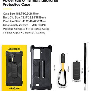 Ulefone Armor 13 Original TPU Black Case, Multifunctional Protective Case Armor 13 with Back Clip Carabine