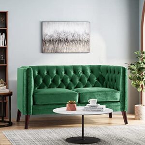 Christopher Knight Home Holasek Love Seats, Emerald + Brown