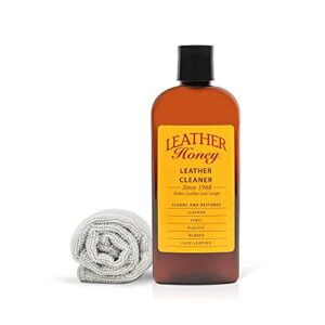 leather honey complete leather care kit including 8 oz cleaner and applicator cloth for use on leather apparel, furniture, auto interiors, shoes, bags and accessories