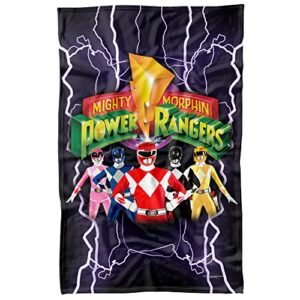 logovision power rangers lighting rangers fleece blanket 36" x 58"