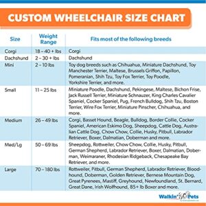 Walkin’ Wheels Custom Dog Wheelchair for Medium Dogs | Veterinarian Approved | Dog Wheelchair for Back Legs | Choose from 3 Custom Colors: Blue, Pink, and Camo