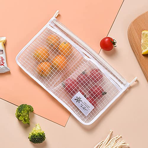 brandname Lanebudd Refrigerator Storage Mesh Bag Hanging Home Kitchen Classification Storage Bag Double Compartment Refrigerator Storage Hanging Bag 2 Pcs,White Blue,Large