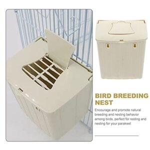 Parrot plastic bird nest box Breeding Box Plastic Birdhouse Pet Wood Parakeet Budgie Cockatiel Breeding Nesting with Hooks for Budgie Finch Conure bird finch nest Cockatiel parrot tree hanging box