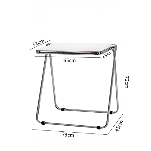 Byjccar Transparent Acrylic Folding Table Portable Small Desk Medieval Bedroom Computer Desk Sofa Side Table (Table, Transparent Desktop)