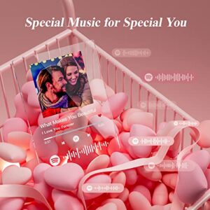 witfox Custom Spotify Plaque Anniversary Ideal Gifts for Him - Spotify Glass Plaque Birthday Gifts for Women - Personalized Acrylic Song with Photo Music Plaque - Customized Gifts for Her