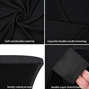 Pesonlook 6 Pack Cocktail Spandex Stretch Square Corners Tablecloth 32"x43" Black Fitted High Top Table, Cocktail Round Tablecloth Table Cover for Bar Wedding Cocktail Party Banquet Table(Black)