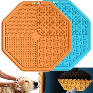 Udorich Dog Cat Lick Pad [2 Pack], Slow Feeder Licking Mat Pad for Dog Anxiety Relief | Pet IQ Treat Mat | Dog Peanut Butter Licking Calming Feeding Mats for Bathing,Grooming,and Nail Trimming