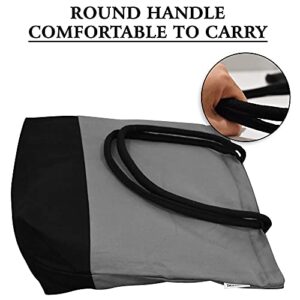 Mamlyn Cotton Canvas Tote Bag with handles, Reusable Cloth Shopping Grocery Bag, Large, Heavy Duty, Zipper Closure