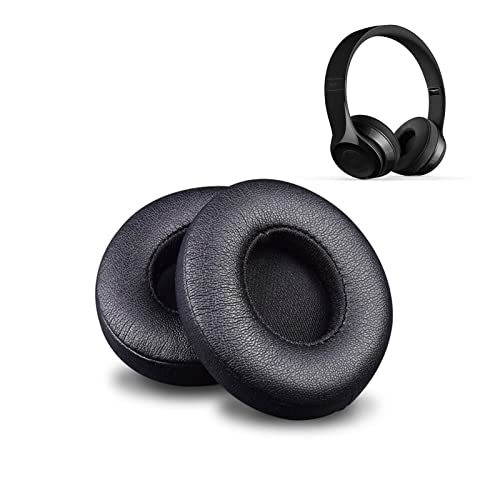 Replacement Earpads Compatible with Beats Solo 2 & Solo 3 Wireless On-Ear Headphones, Soft Memory Foam and Protein Leather Headset Ear Cushion Cover,Stronger Adhesive