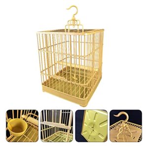 Baluue 1 Set Bird Cage Plastic Parrot Cockatiel Cage with Standing Pole Hanging Hook Pet